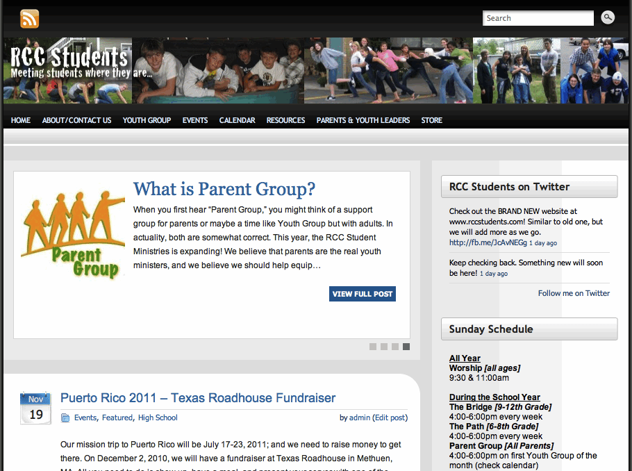 New RCC Student Ministry Website – Steve Cullum